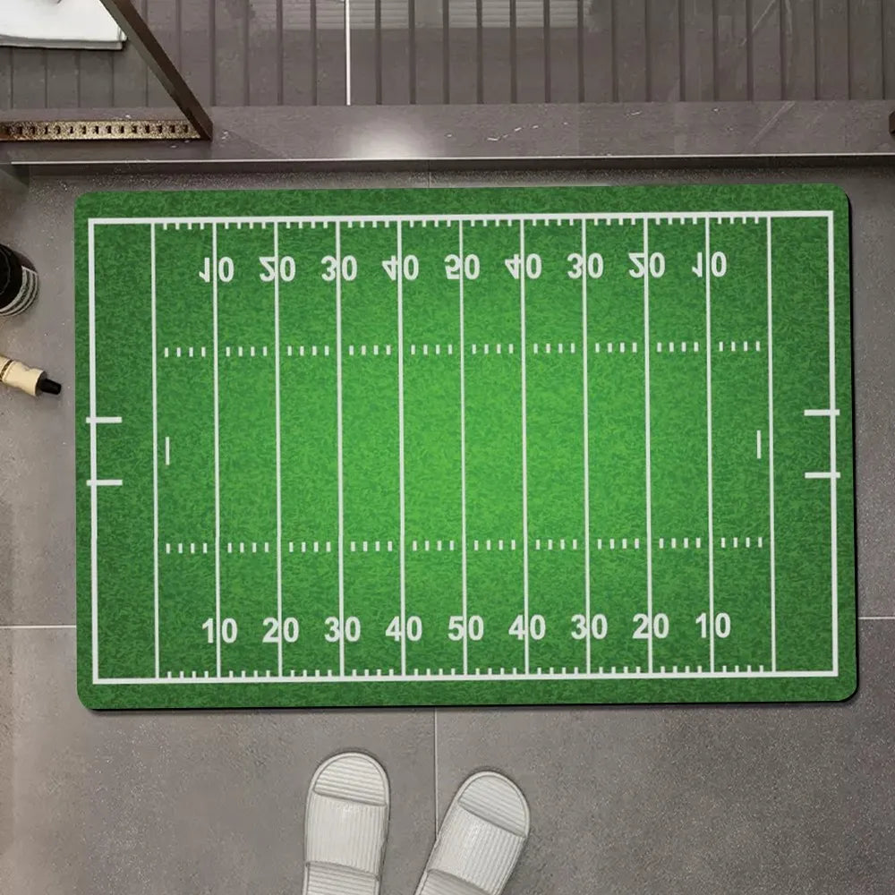 Lush Green Turf Football Field Floor Mats – Palms in the Bush
